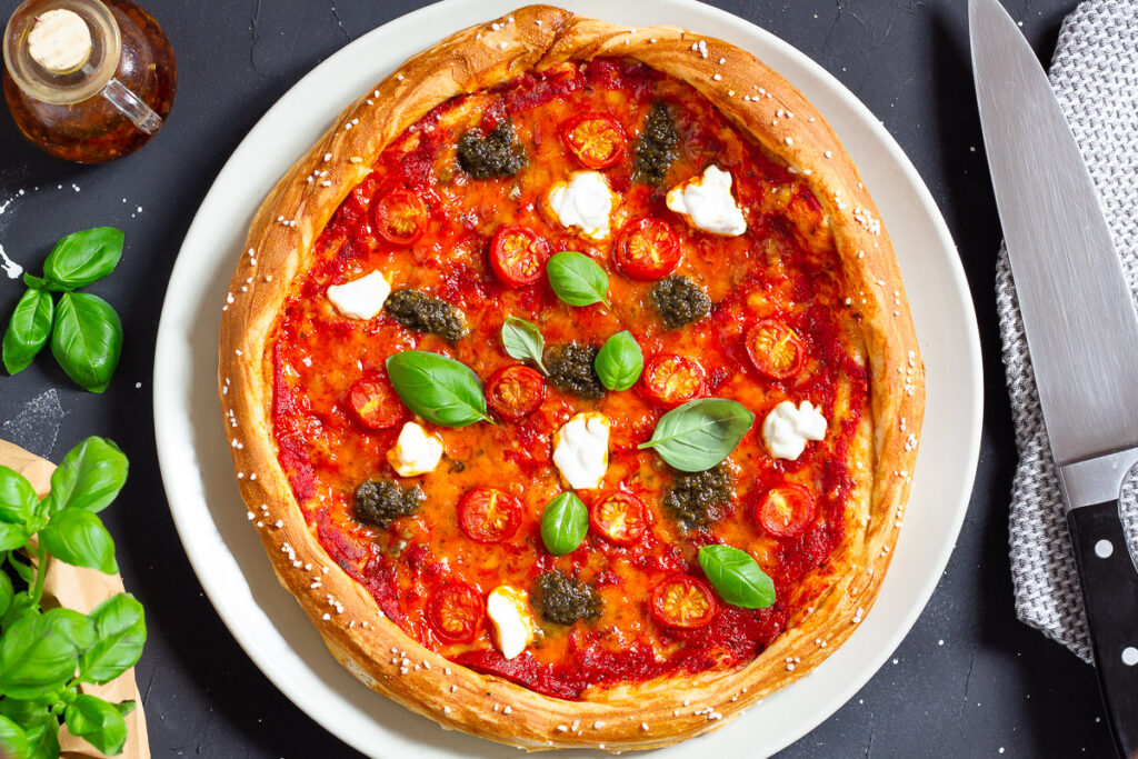 Vegan Soft Pretzel Crust Pizza - Cheap And Cheerful Cooking